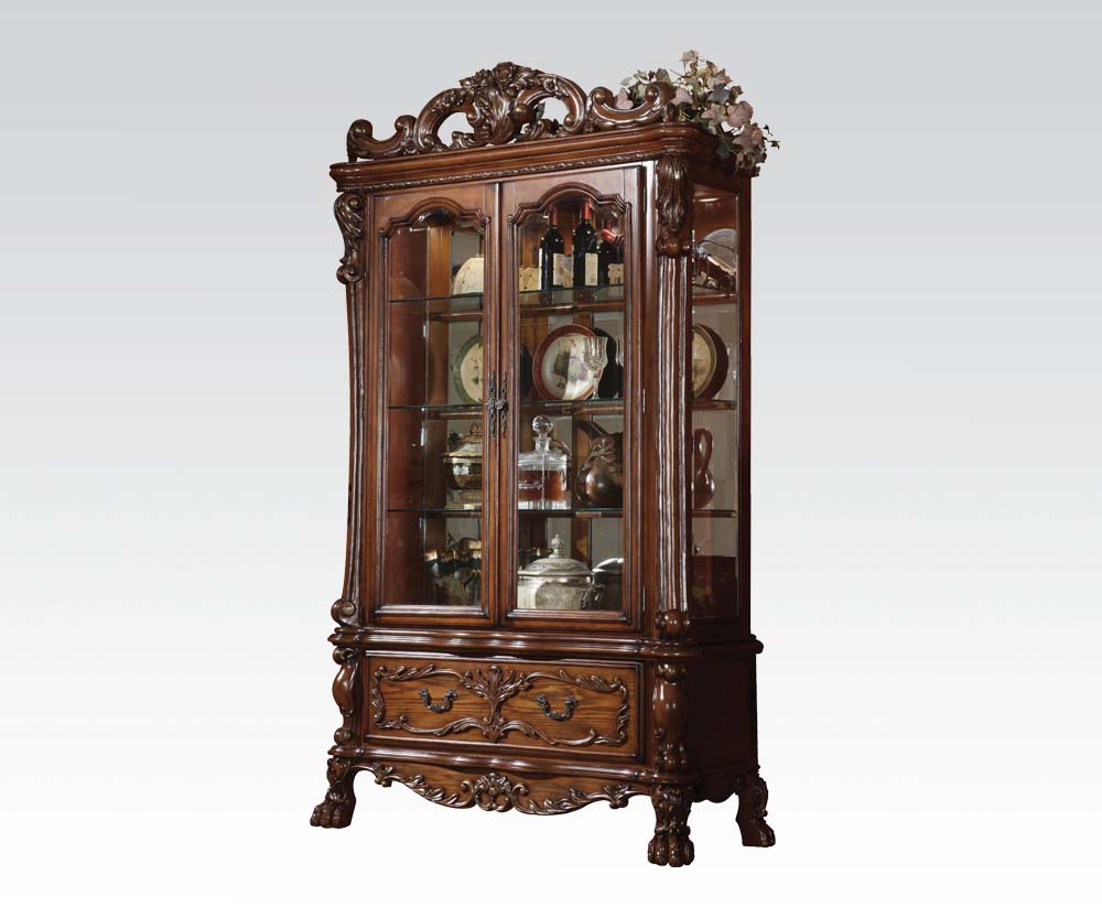 Acme Dresden Curio In Cherry Finish 12158 - USA Furniture Warehouse