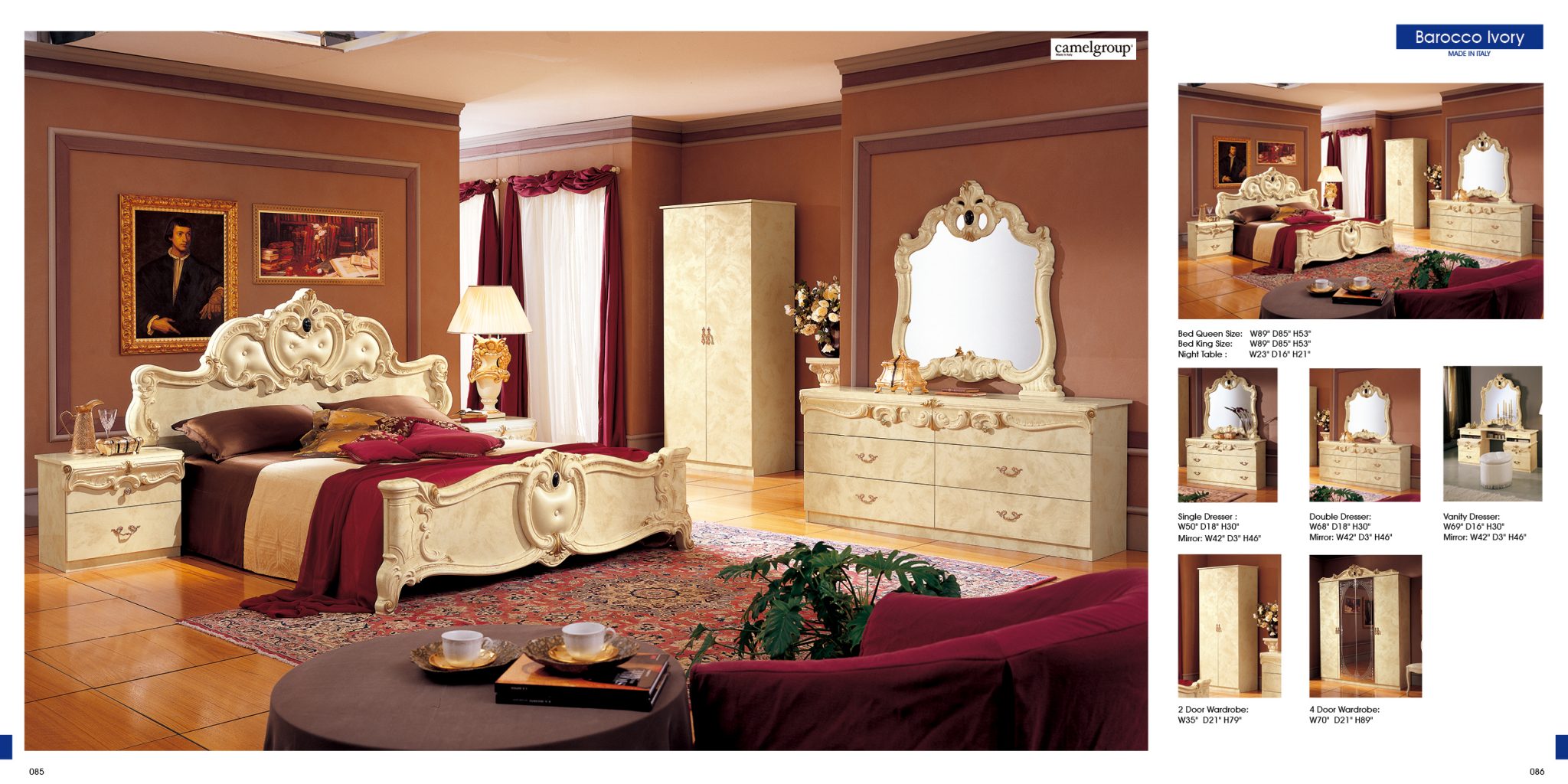 ESF Furniture Barocco Ivory Bedroom Set - USA Furniture Warehouse