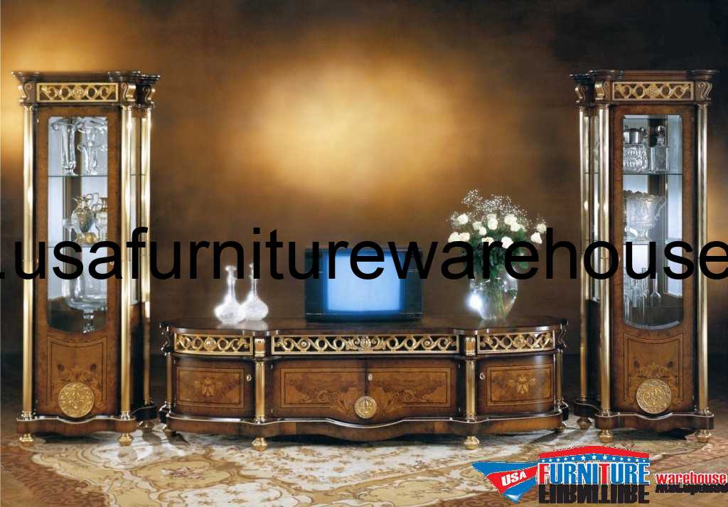 Leonardo Luxury Media Console & Showcase Cabinet - USA Furniture Warehouse