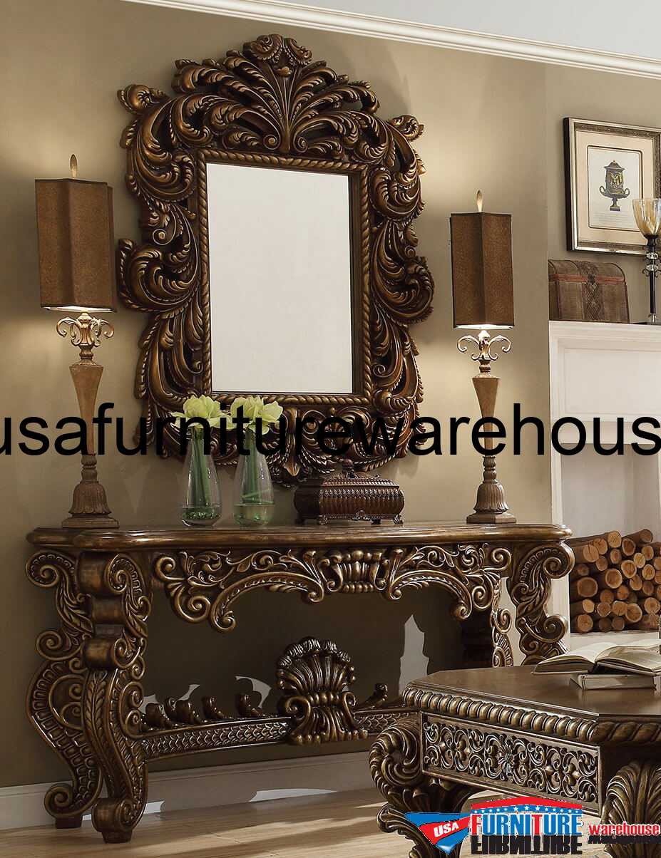 Homey Design HD-8011 Vienna Mansion Console Table & Mirror - USA ...