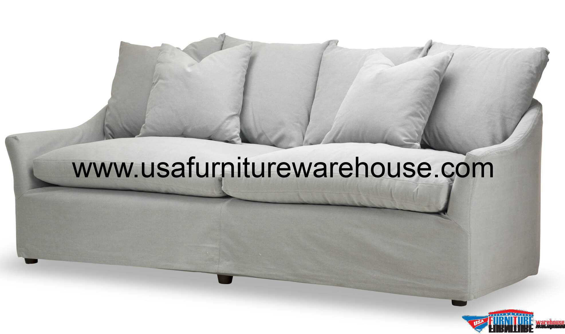 Spectra Home Anniston Sofa Limestone - USA Furniture Warehouse