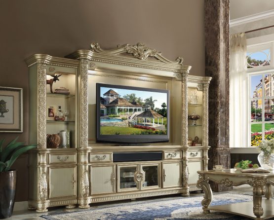 Acme Versailles Antique Platinum Entertainment Center - USA Furniture ...