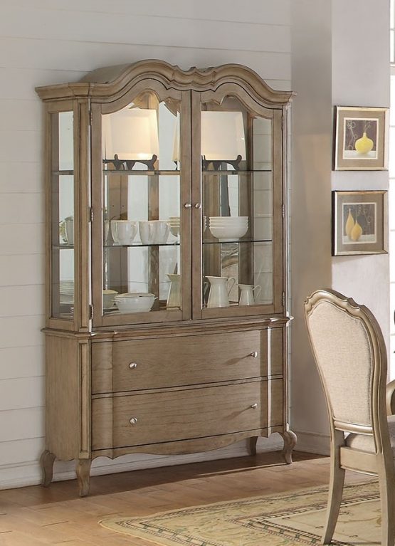 Acme Dresden Curio In Cherry Finish 12158 - USA Furniture Warehouse