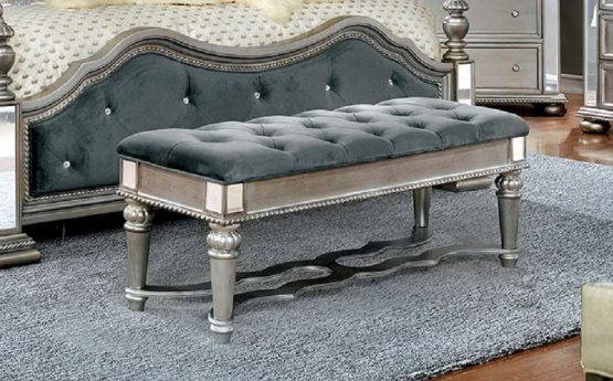 Homey Design HD-1801 Rococo Bed Bench - USA Furniture Warehouse