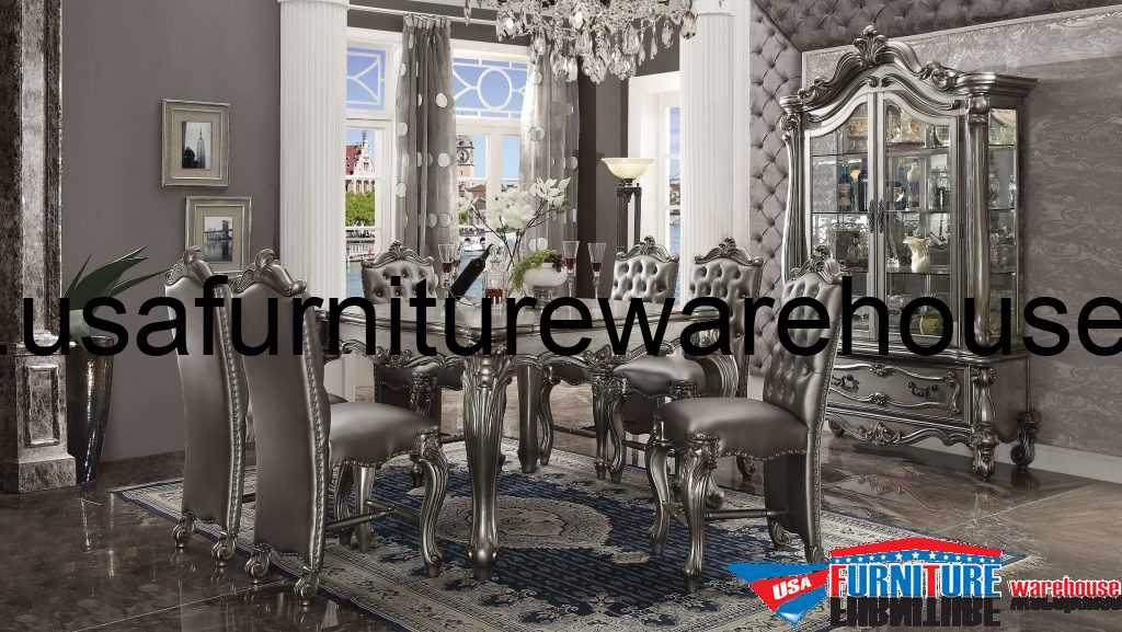 Acme Versailles Antique Platinum Counter Height Dining Set