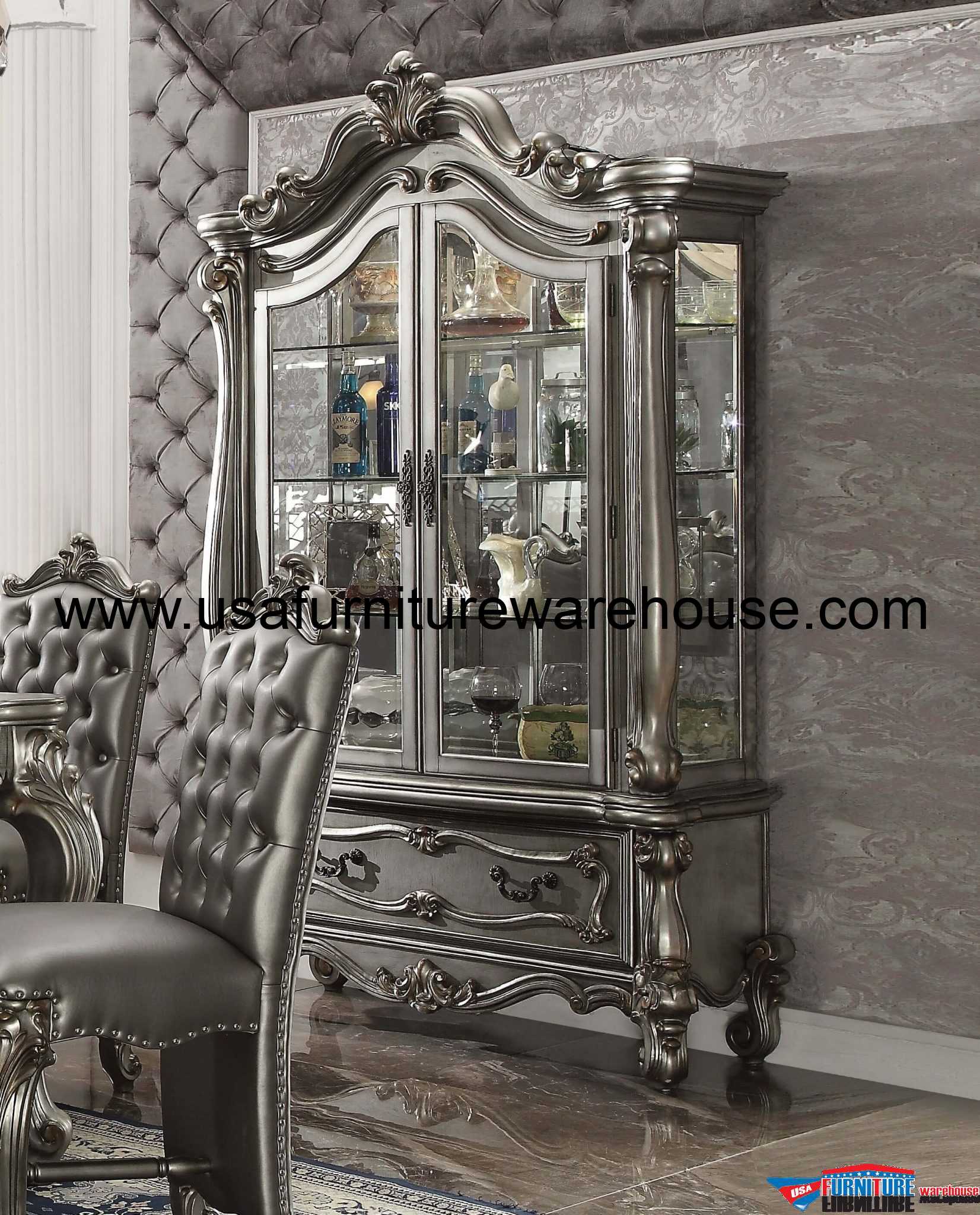 Acme Versailles Curio Bone White