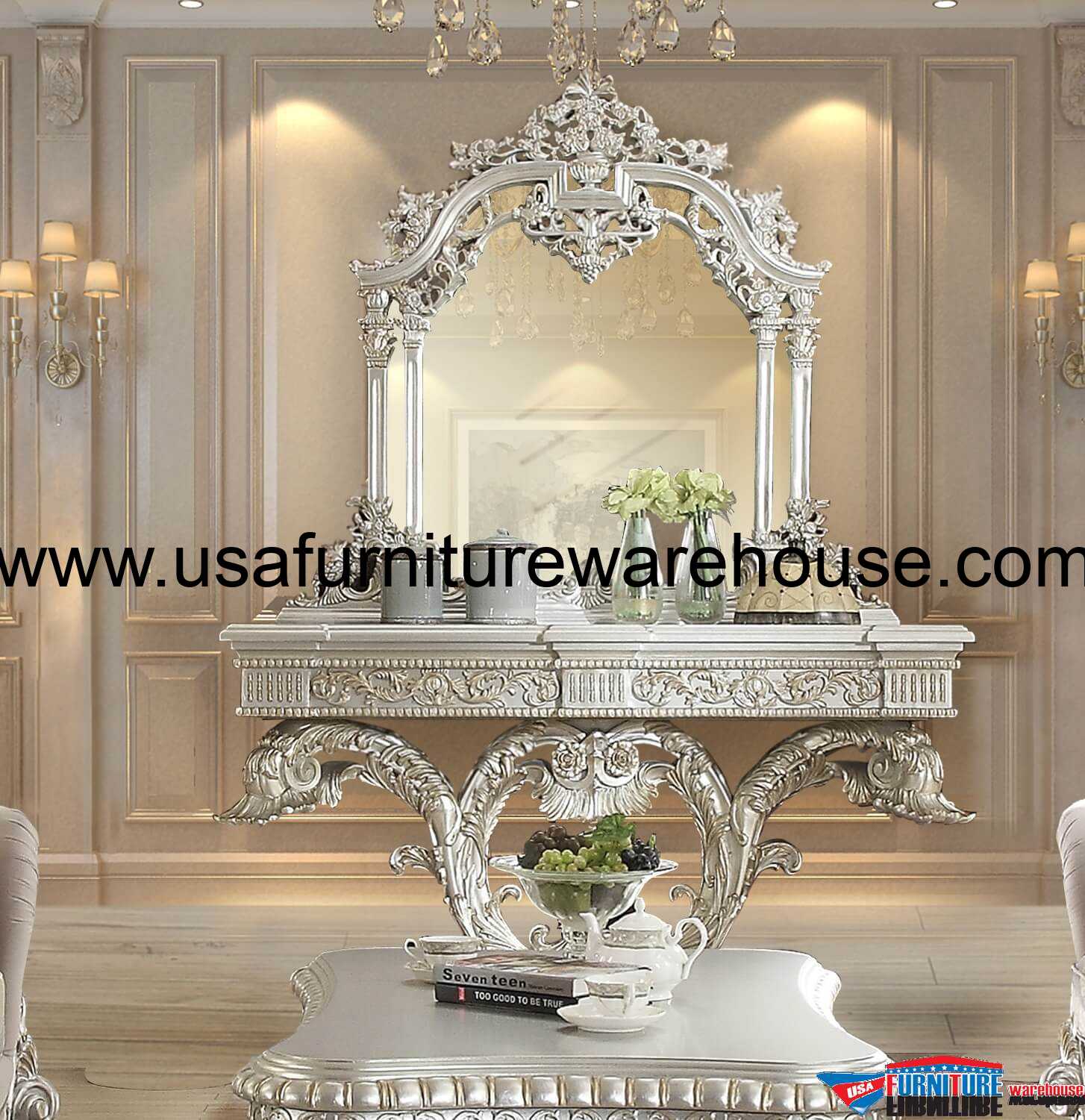HD-372 Homey Design Empire Royale Console Table - USA Furniture Warehouse