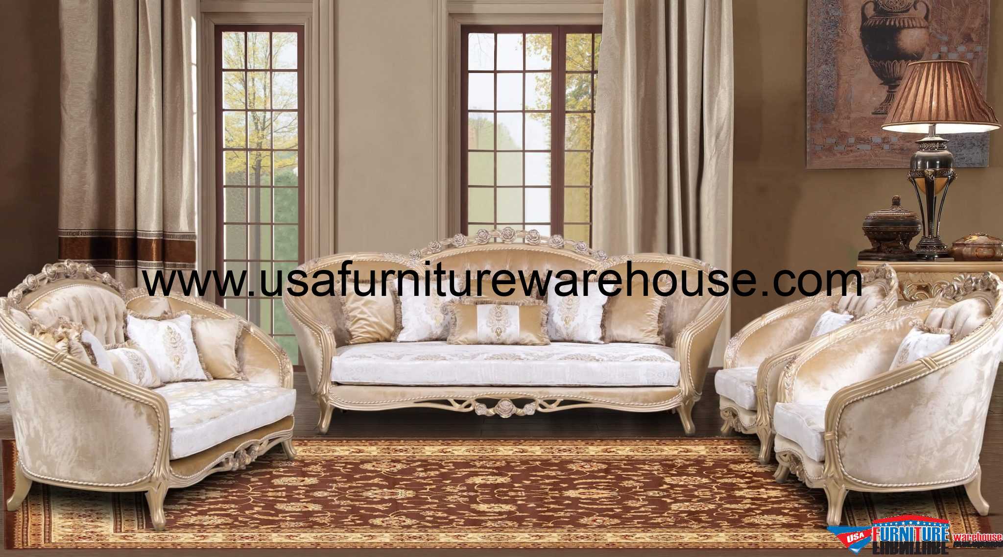 European Furniture Valentina Sofa Set - USA Furniture Warehouse