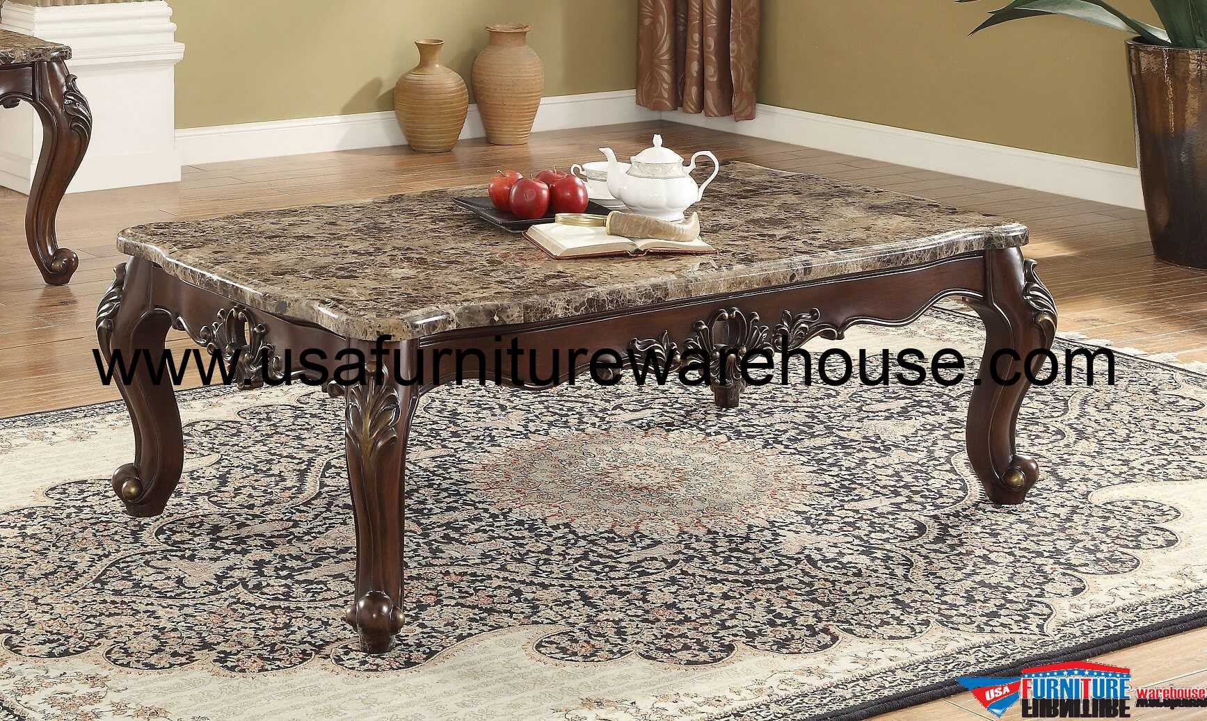 Devayne Marble Top Coffee Table - USA Furniture Warehouse