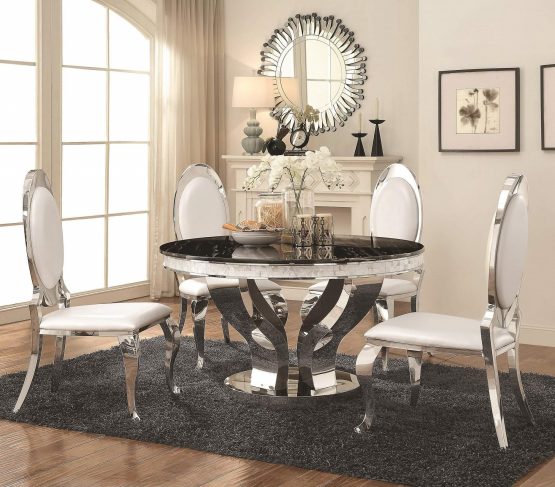 Homey Design HD-8017 Cleopatra Round Dining Set - USA Furniture Warehouse