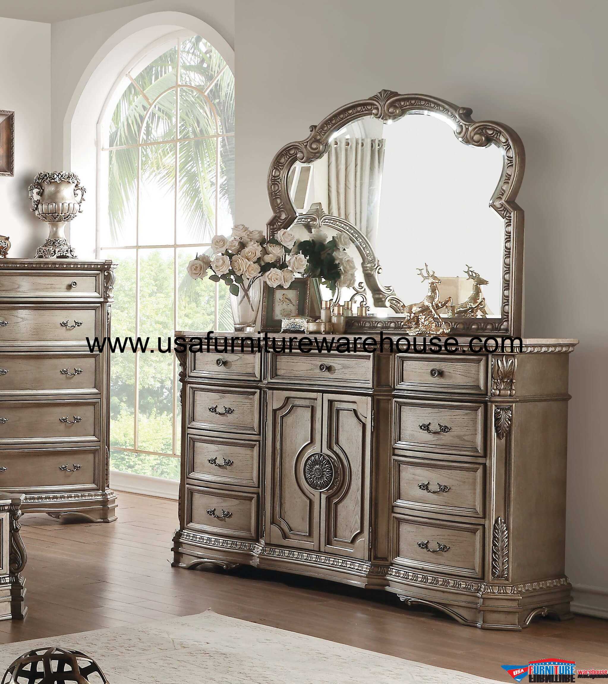 Northville Antique Champagne Dresser - USA Furniture Warehouse