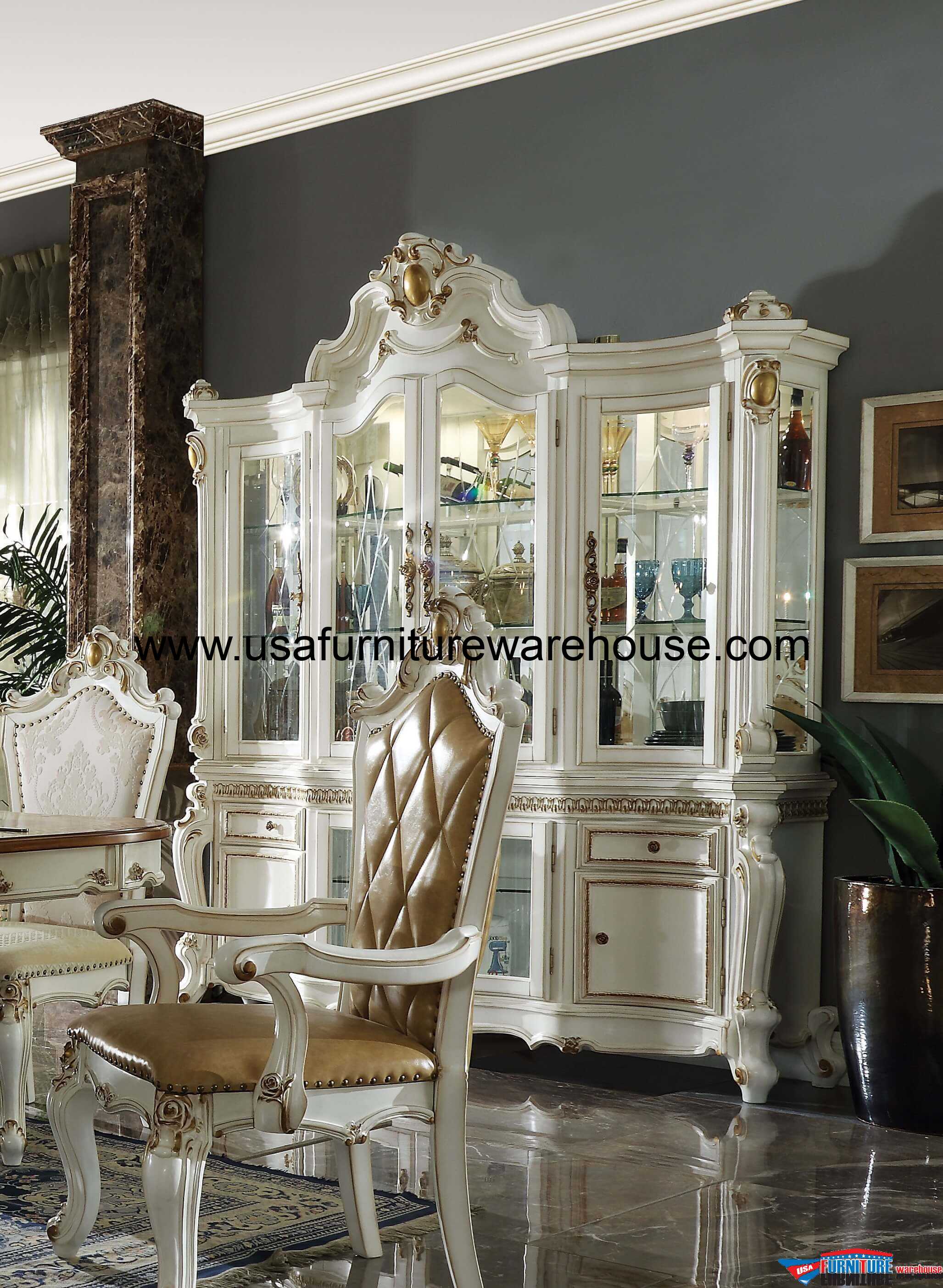 2 Piece Picardy China & Buffet - USA Furniture Warehouse