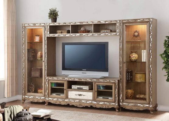 Acme Vendome Entertainment Center Patina Bone Finish - USA Furniture ...