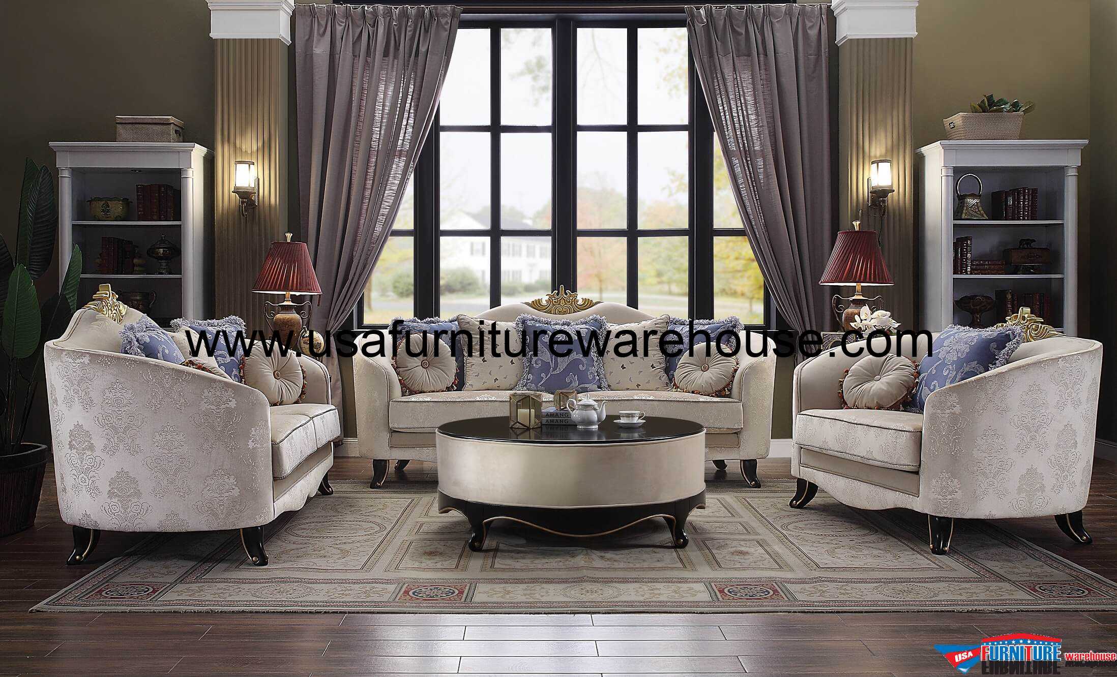 Sheridan Victorian Sofa Set - USA Furniture Warehouse