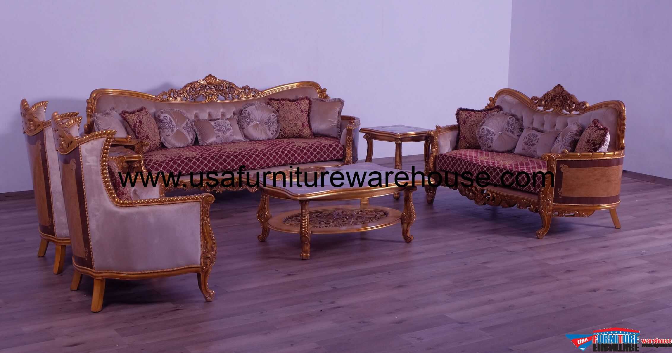 European Furniture Modigliani Sofa Set - USA Furniture Warehouse