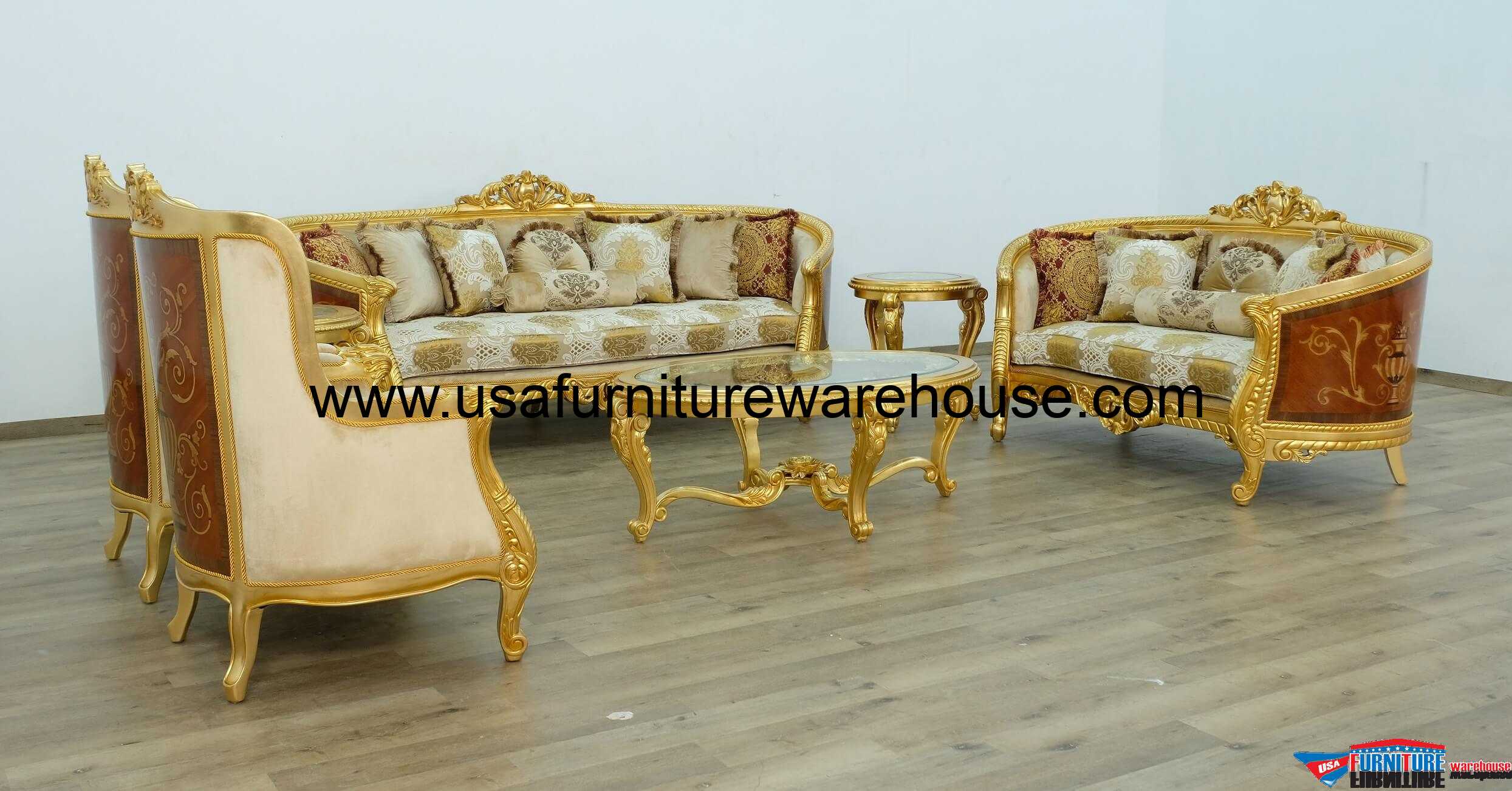 3 Pieces European Furniture Luxor Sofa Set - USA Furniture Warehouse