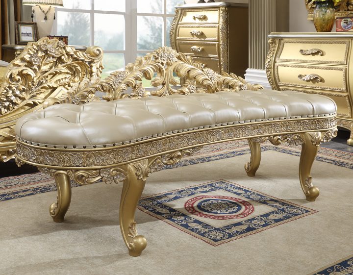 Homey Design HD-1801 Rococo Bed Bench - USA Furniture Warehouse
