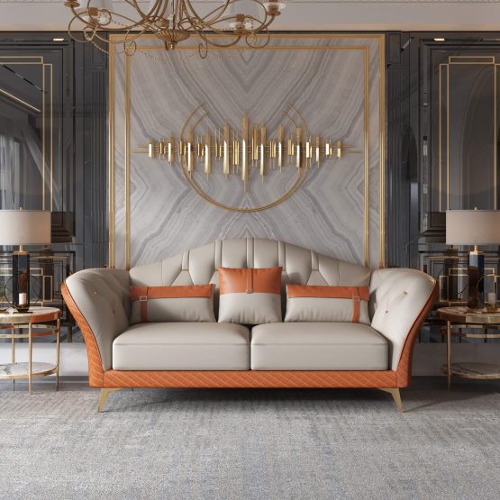Homey Design HD-1608 Old World Mansion Sofa - USA Furniture Warehouse